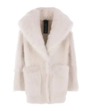 BLANCHA Sheepskin Single-breasted Coat - Pink