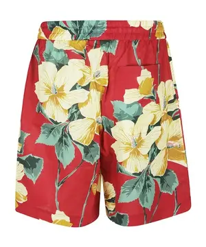 Drole De Monsieur Floral Print Elastic Waist Shorts