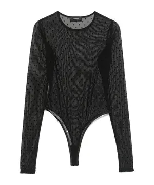 Wardrobe.NYC Polka-dot Mesh Bodysuit