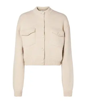 Fendi Crewneck Cardigan With Patch Pockets - White