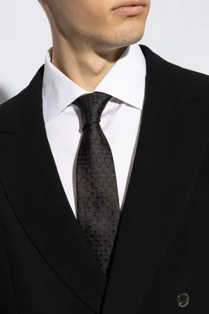 FERRAGAMO Logo Pattern Neck Tie - Black
