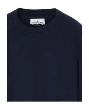 Stone Island Compass Motif Cotton Blend Sweatshirt - Blue