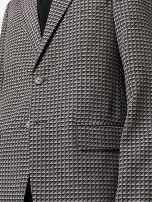 Valentino Garavani Houndstooth Blazer - Black