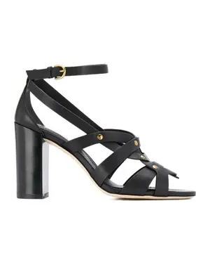 TOD'S Open Toe High Heel Sandals With Logo Detailing