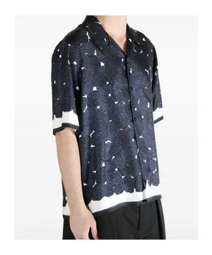 Givenchy All-over Rose Printed Bowling Shirt - Black