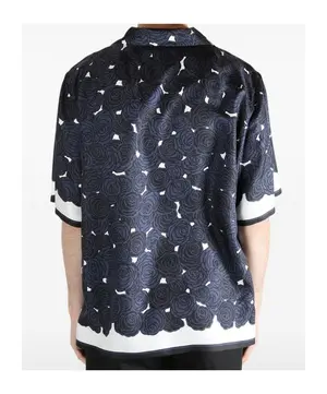 Givenchy All-over Rose Printed Bowling Shirt - Black