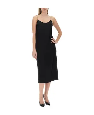 Michael Kors Sleeveless Midi Dress With Logo Straps