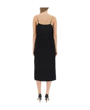 Michael Kors Sleeveless Midi Dress With Logo Straps