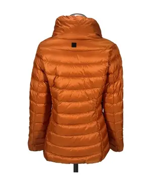 Max Mara Long-sleeved Down Jacket With Standing Collar - Orange