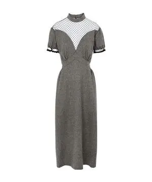 MAISON MARGIELA Sheer Panel Chevron Dress