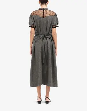 MAISON MARGIELA Sheer Panel Chevron Dress