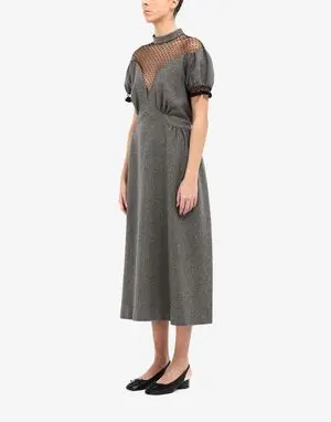 MAISON MARGIELA Sheer Panel Chevron Dress