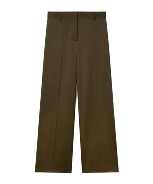 Stella McCartney Mid-rise Pleat Straight-leg Trousers - Khaki