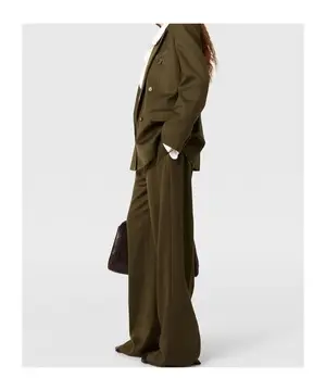 Stella McCartney Mid-rise Pleat Straight-leg Trousers - Khaki