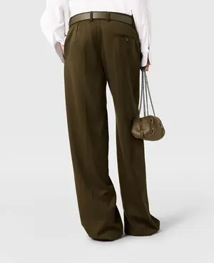 Stella McCartney Mid-rise Pleat Straight-leg Trousers - Khaki