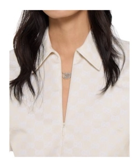 Gucci Gg Gabardine Short Sleeve Zip Up Shirt