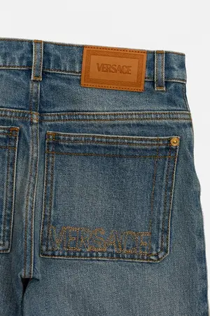 Versace Stonewashed Straight-leg Jeans