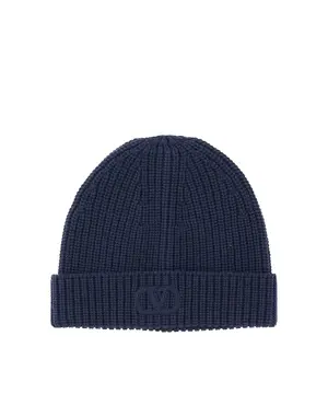 Valentino Garavani Vlogo Knitted Beanie - Black
