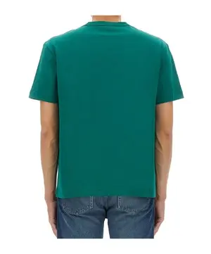 A.p.c. Flocked Logo Crewneck T-shirt - Green