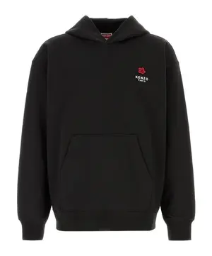 Kenzo Embroidered Logo Hooded Sweatshirt - Black