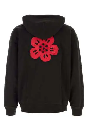 Kenzo Embroidered Logo Hooded Sweatshirt - Black