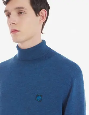 Maison Kitsuné Fox Head Patch Wool Turtleneck Sweater