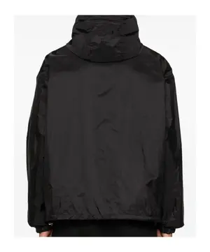 Prada Hooded Zip-up Jacket With Printed Interior - Black
