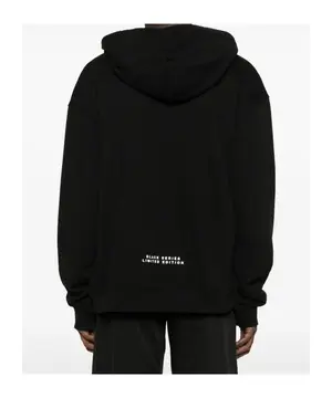 IH NOM UH NIT Graphic Printed Drawstring Hoodie - Black