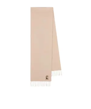 Max Mara Fringed Embroidered-detail Scarf - Nude