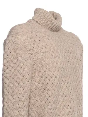 LARDINI Roll-neck Knitted Jumper - Nude