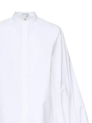 Alaïa Poplin Balloon Sleeve Shirt - White