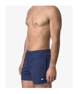 K-WAY Logo Patch Swim Shorts - Blue