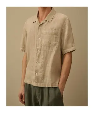 C.P. COMPANY Logo Printed Button-up Shirt