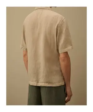 C.P. COMPANY Logo Printed Button-up Shirt