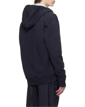 AMI Paris De Coeur Zipped Hoodie - Night Blue
