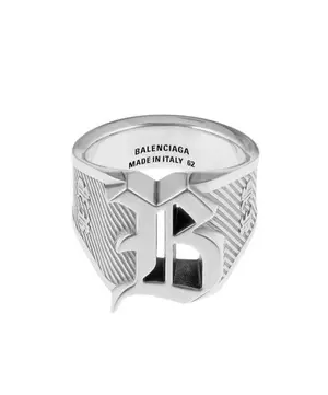 Balenciaga Melrose Signet Ring - Ancient Silver