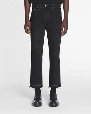 LANVIN Logo Patch Straight Leg Jeans