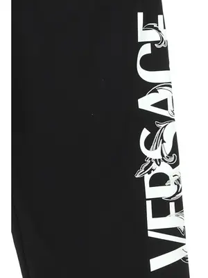 Versace Logo Printed Tapered Track Trousers