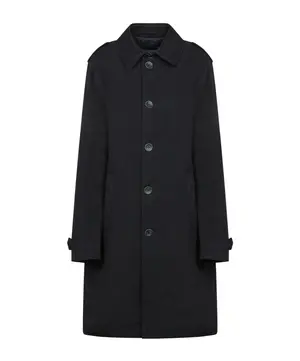 Herno Waxed Button-front Coat - Black