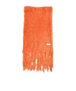 BONSAI Fluffy Frayed Scarf - Orange