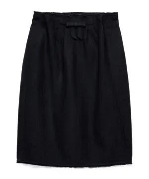 Prada Chevron Wool Midi Skirt