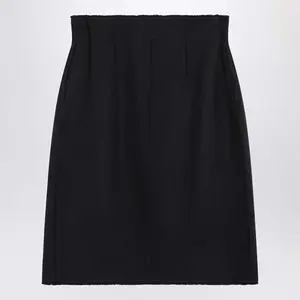 Prada Chevron Wool Midi Skirt