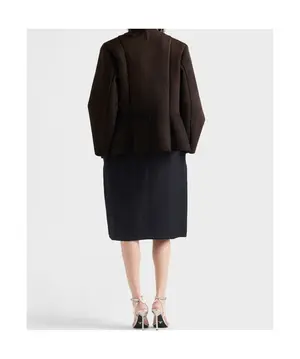 Prada Chevron Wool Midi Skirt