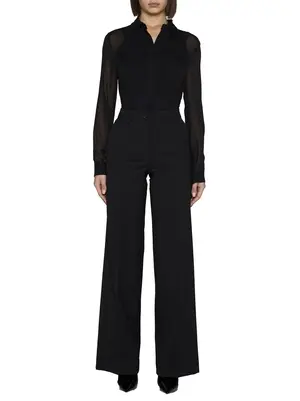 P.a.r.o.s.h High-waisted Palazzo Trousers - Black