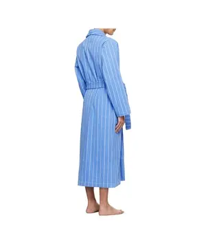 TEKLA Striped Bathrobe With Ties - Blue