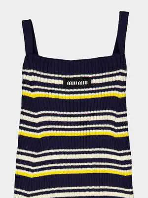 Miu Miu Striped Mini Dress - Blue
