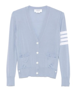 Thom Browne 4-bar V-neck Knitted Cardigan