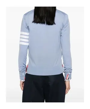Thom Browne 4-bar V-neck Knitted Cardigan