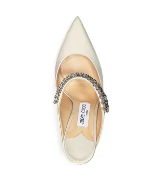 JIMMY CHOO Bing Embellished Pointed-toe Pumps - Nude