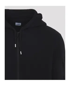 C.P. COMPANY Lens Pocket Zip-up Hoodie - Black